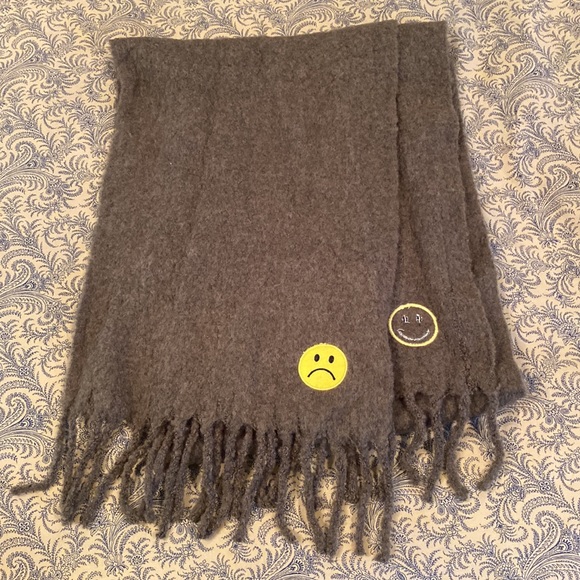 Accessories | Long Emoji Shawl Scarf Wrap Happy Sad Face | Poshmark